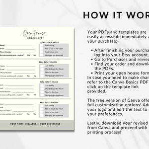 Real Estate Open House Printable Sign-in Sheets Customizable Digital ...