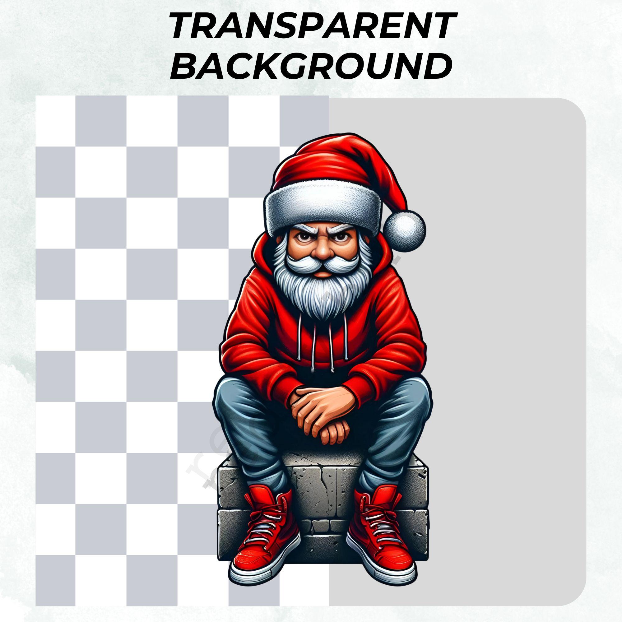 Thug Santa Clipart PNG, Gangster Santa Christmas Sublimation, Hip Hop ...
