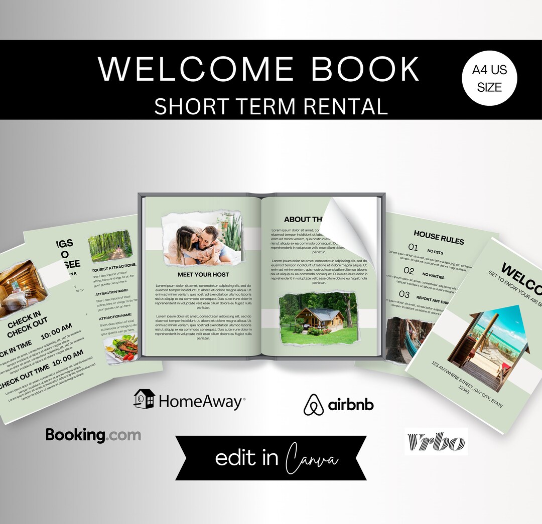Editable Airbnb Guest Book House Manual Canva Welcome Guide Airbnb ...
