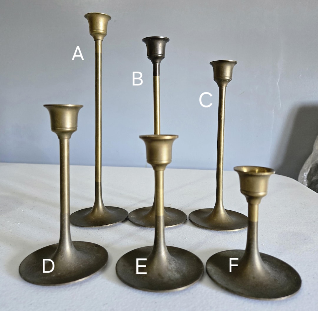 Vintage Brass Candle Holders - Etsy