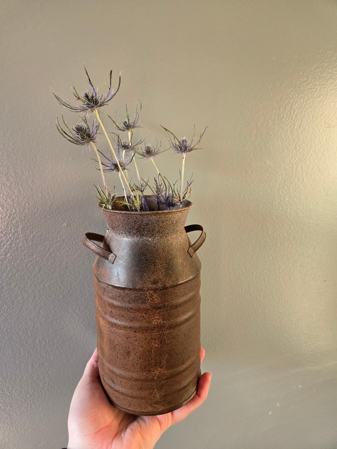 Rustic Milk Jug Can Pitcher Vase With Handles - Etsy