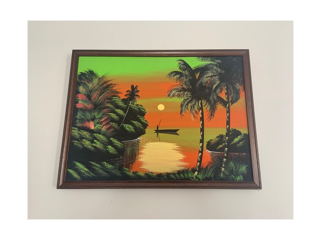Tropical Sunset Wall Painting - Etsy