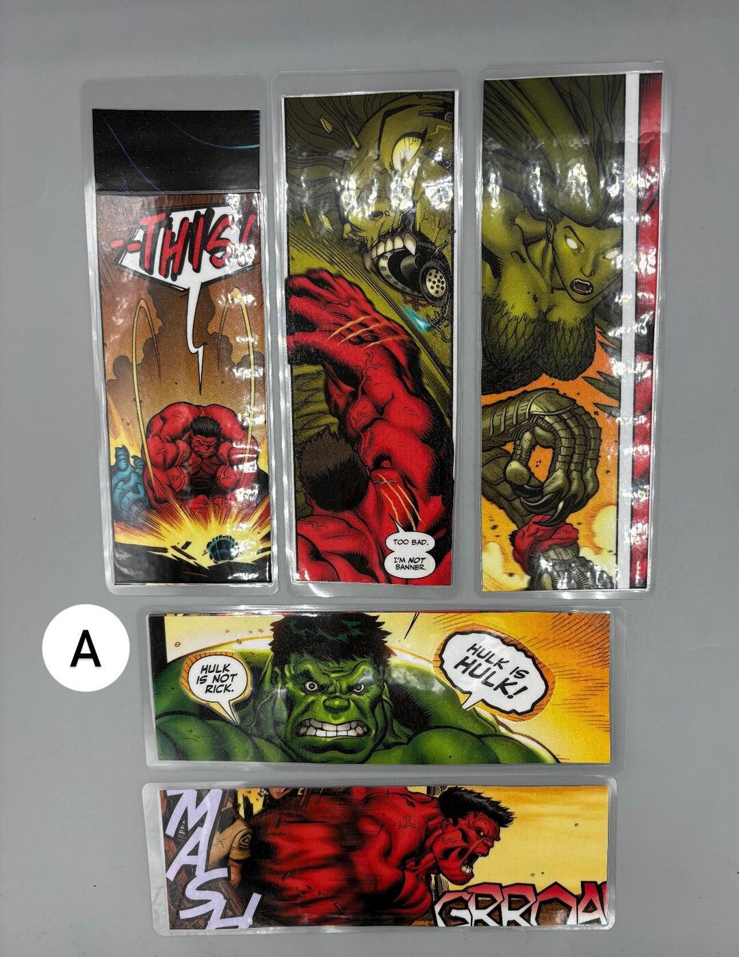 Red Hulk Comic Clipping Bookmarks | Double Sided | 5pack - Etsy