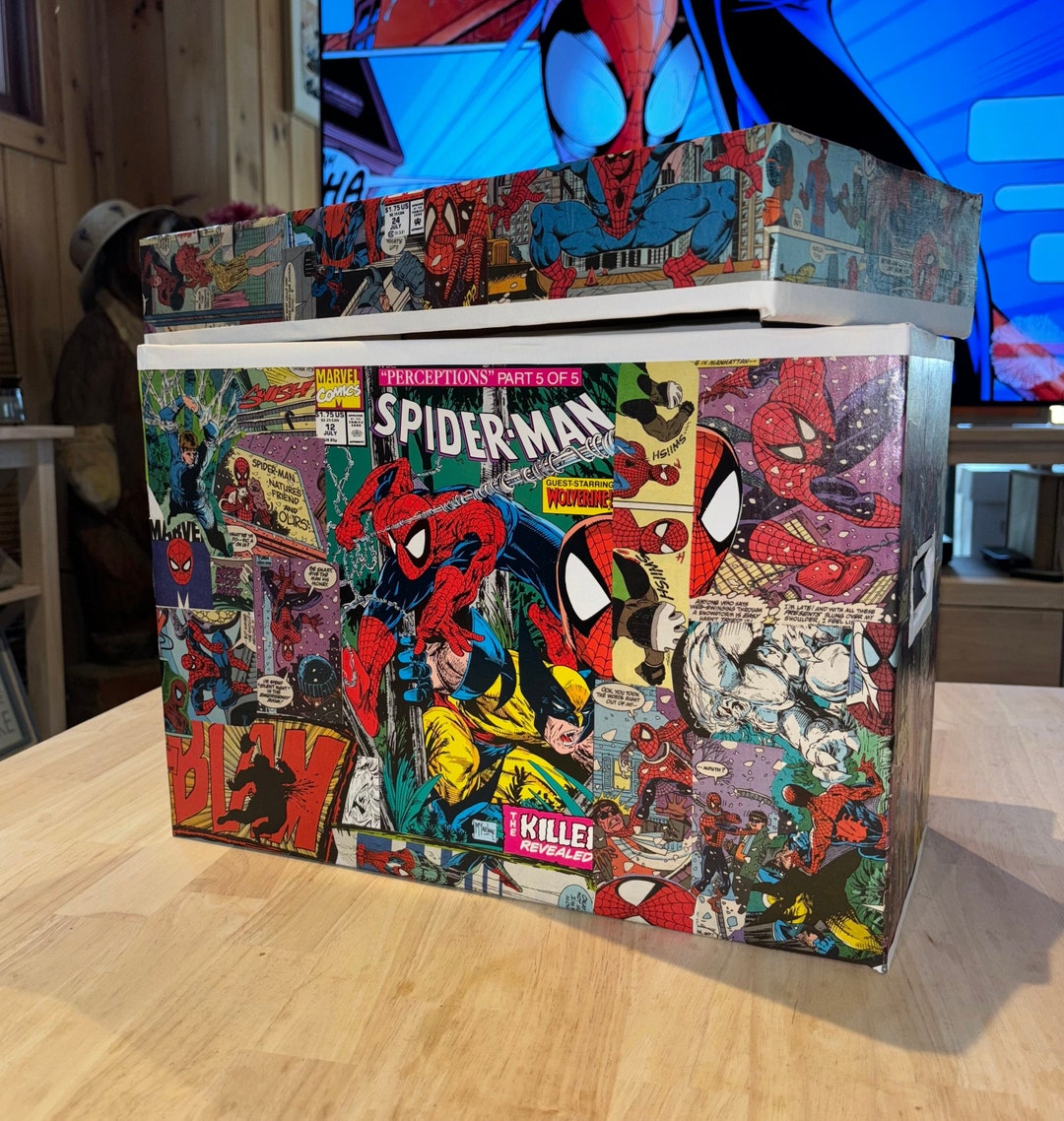 90s Spider-man BCW Short Box handmade Real Comic Clippings - Etsy