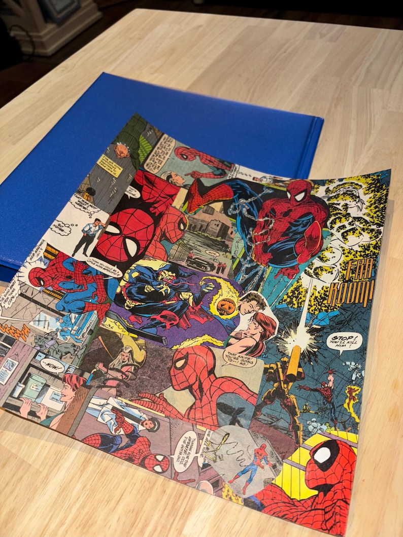 90’s Spiderman Binder | Real Comic Clippings | Heavy Duty 1in - Etsy