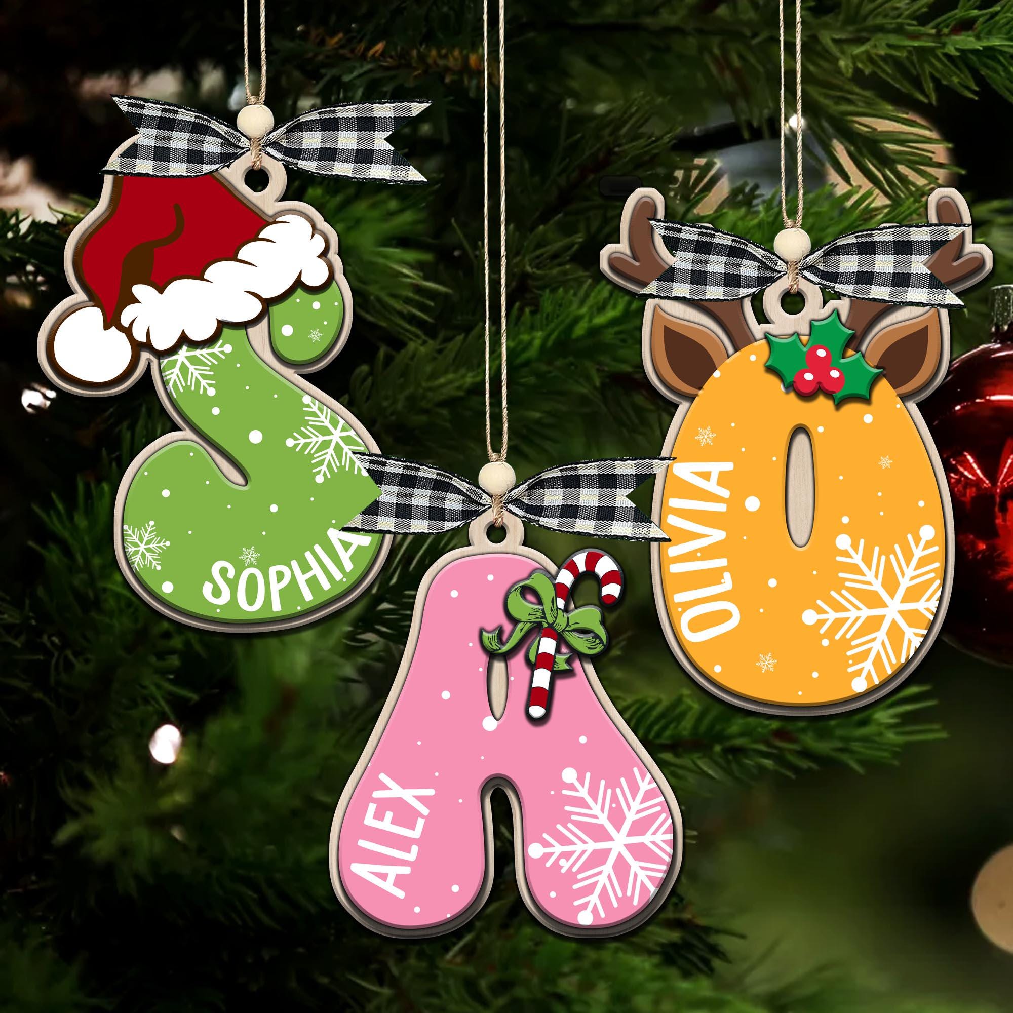 Personalized Acrylic Alphabet Name Tag, Custom Christmas Stocking Tag ...