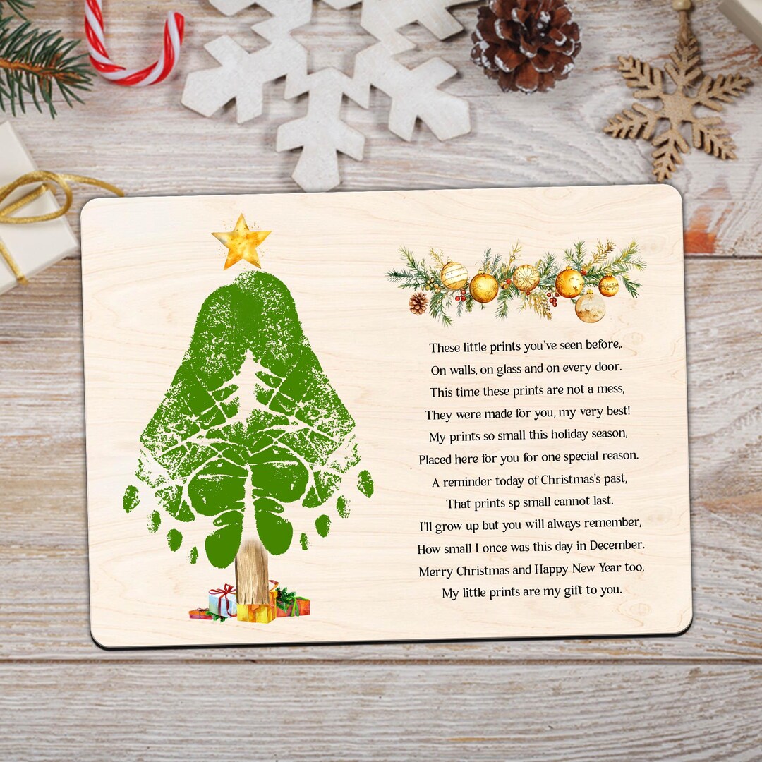 Personalized Christmas Tree Footprint Sign Custom DIY Christmas ...