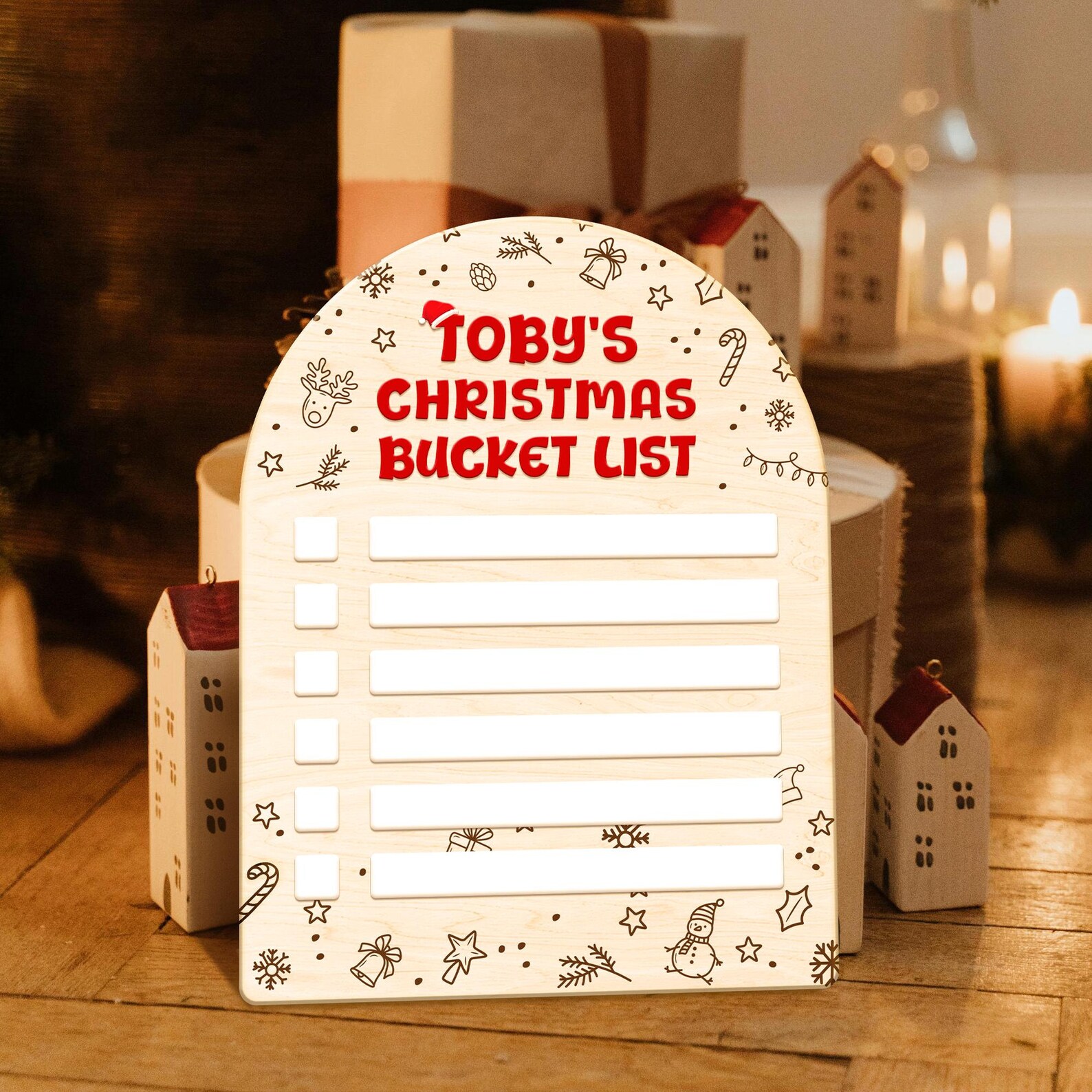 Personalize Christmas Bucket List Holiday Dry Erase Sign, Christmas ...
