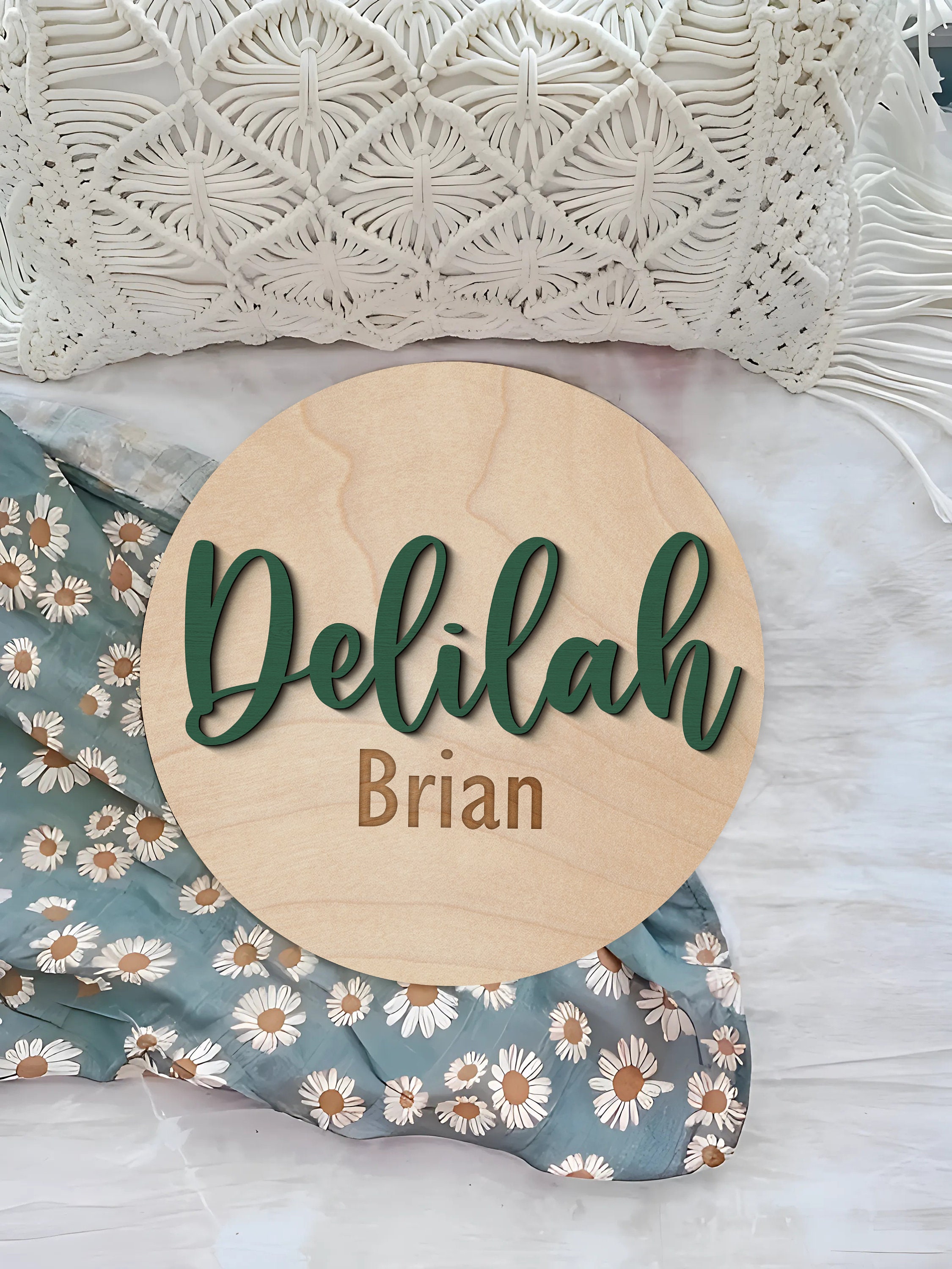 Wooden Birth Announcement Sign, Baby Announcement Sign With Birth Stats ...