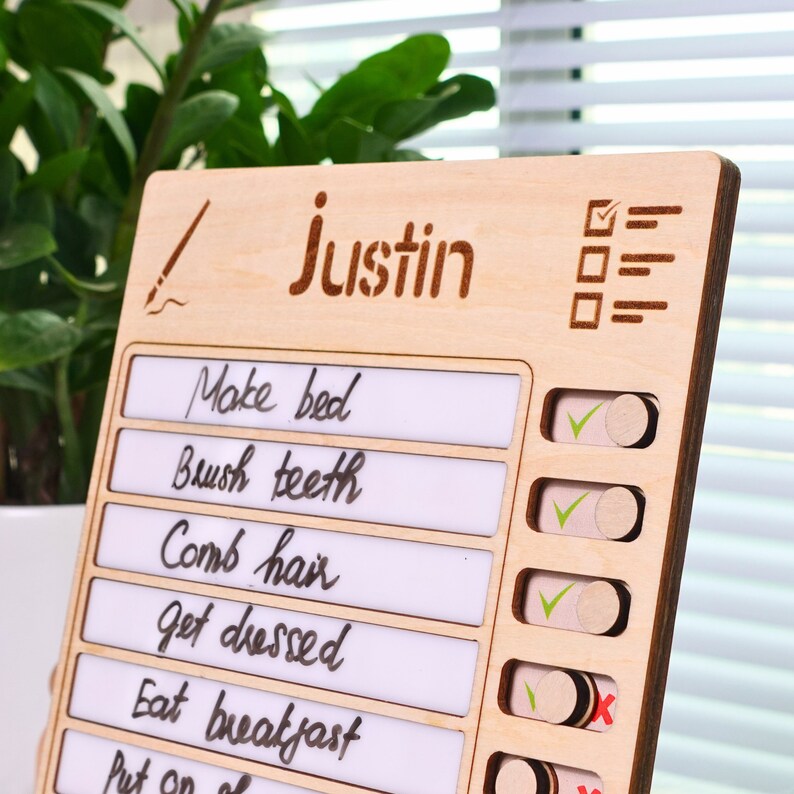 Personalized Daily Routine Chart, Daily Responsibility Board, Daily ...