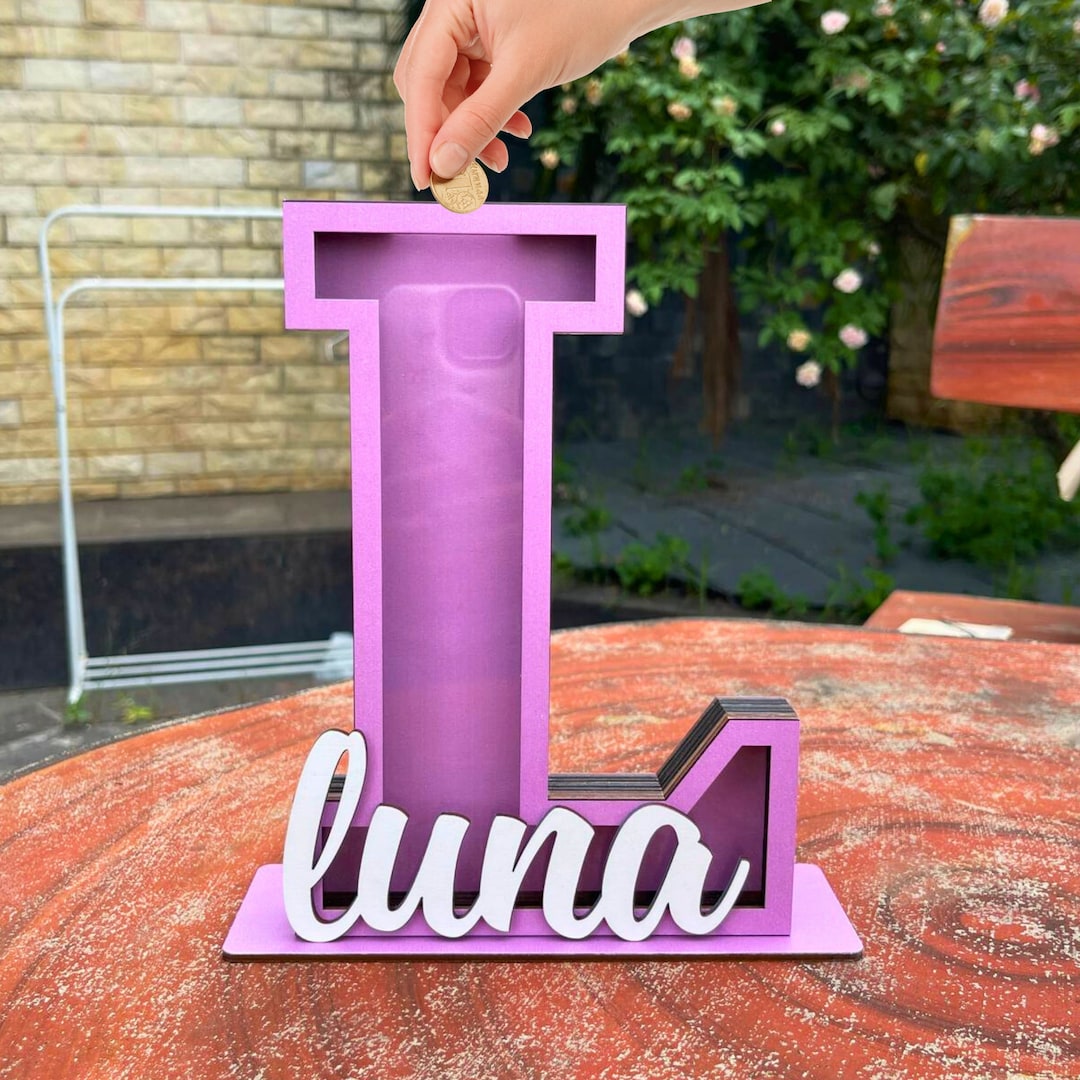 Custom Baby Letter Bank, Coin Bank for Kids With Name, Alphabet Coin ...