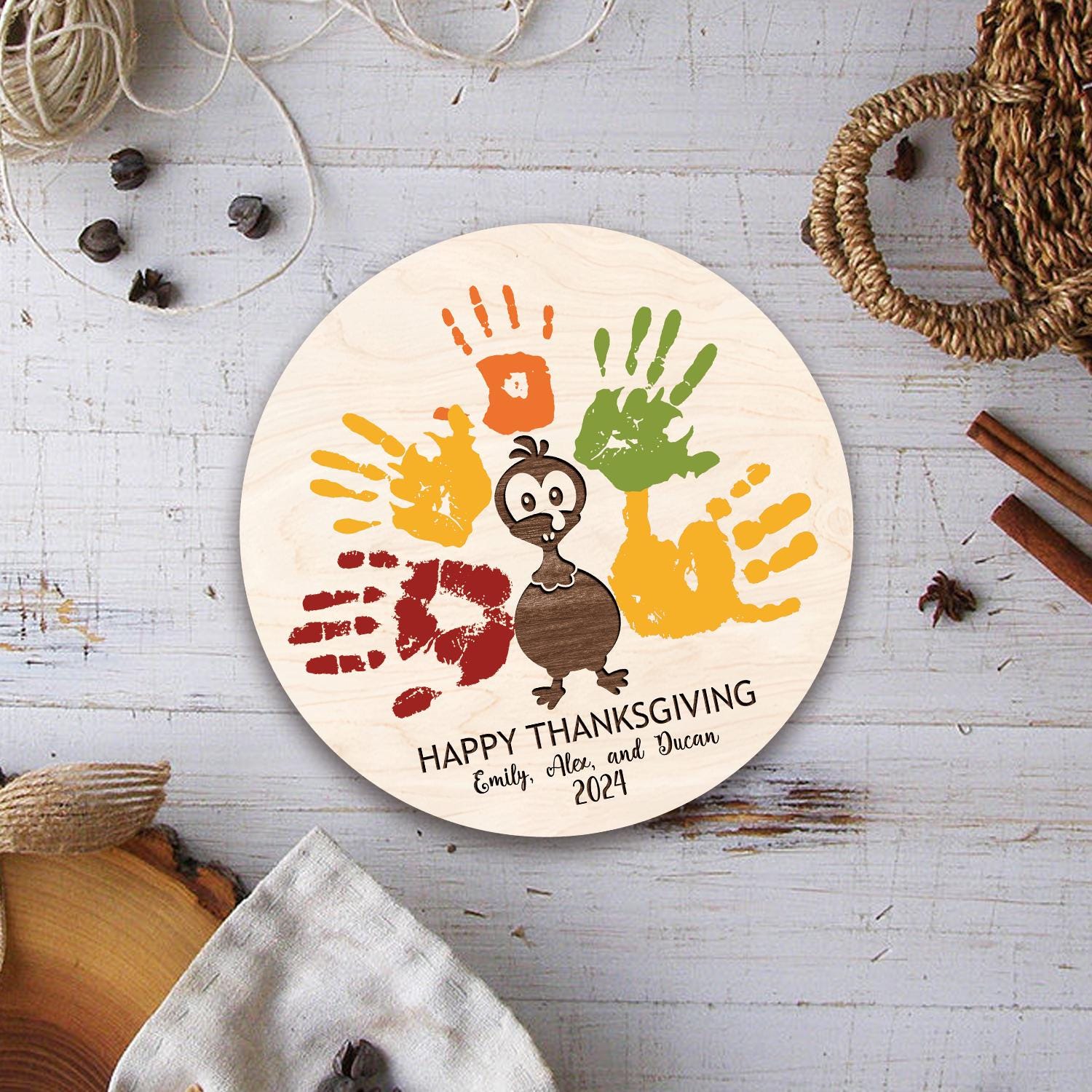 Baby First Thanksgiving Sign, Thanksgiving Hand Print , DIY Handprint ...