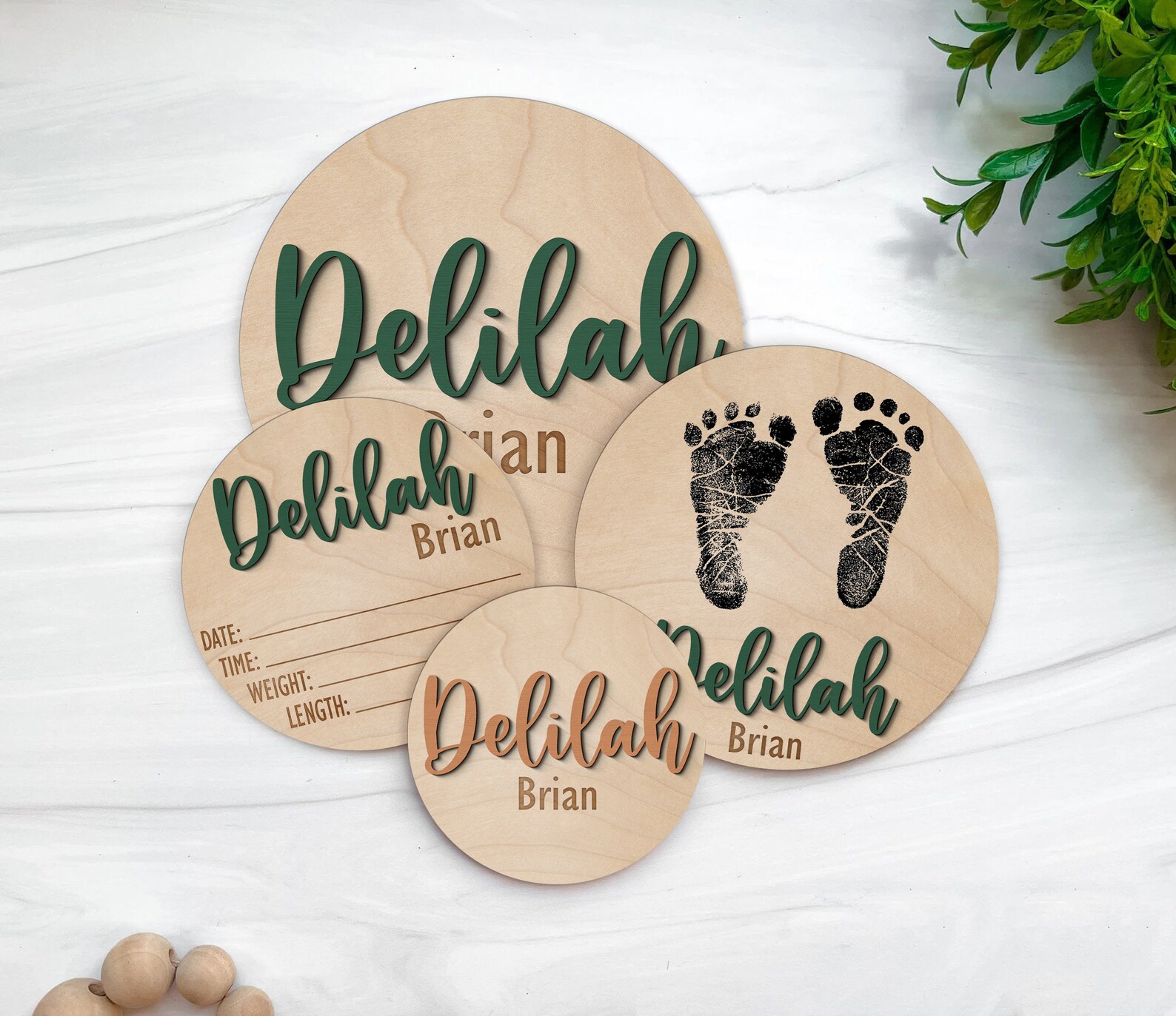 Wooden Birth Announcement Sign, Baby Announcement Sign With Birth Stats ...