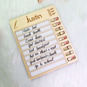 Personalized Daily Routine Chart, Daily Responsibility Board, Daily ...