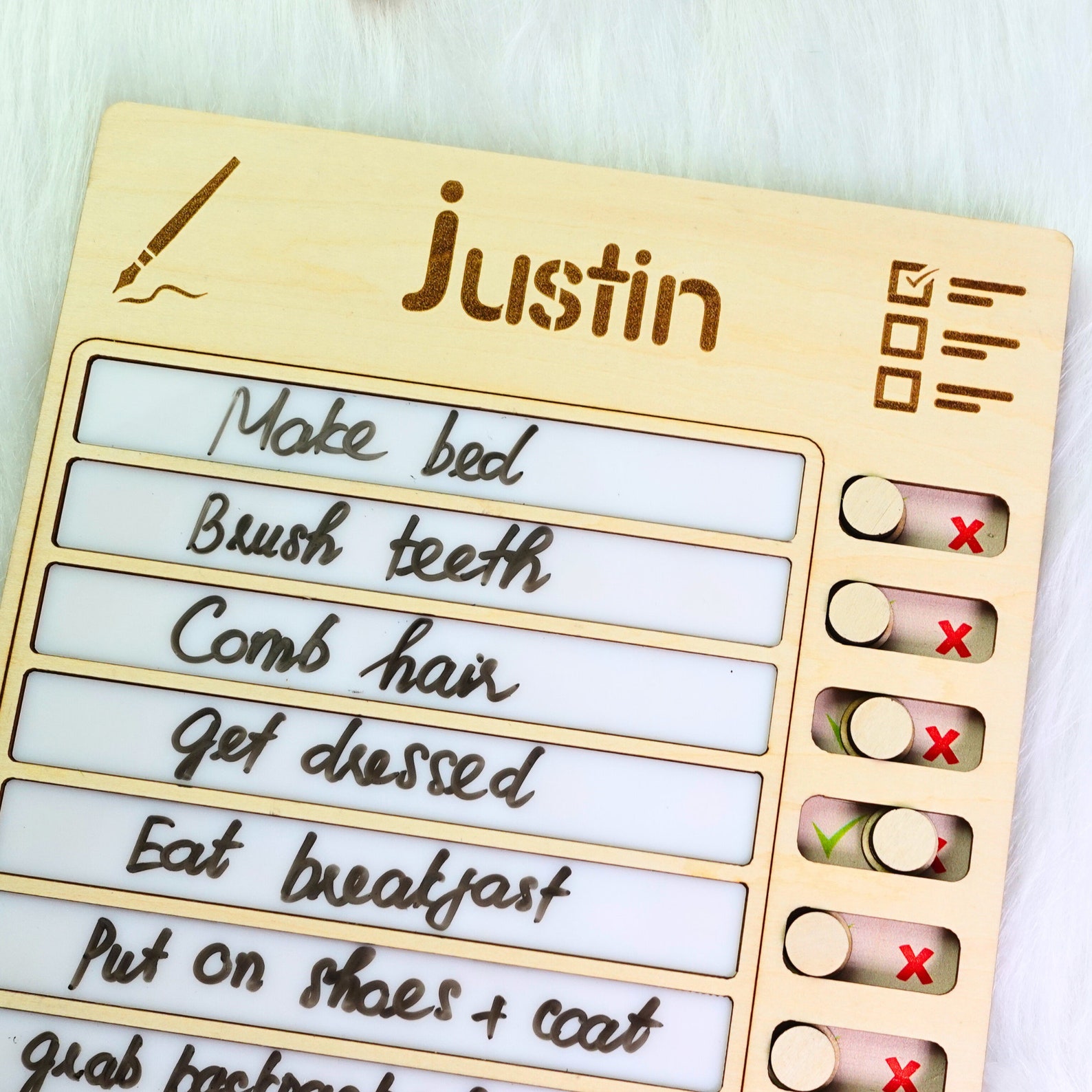 Personalized Daily Routine Chart, Daily Responsibility Board, Daily ...