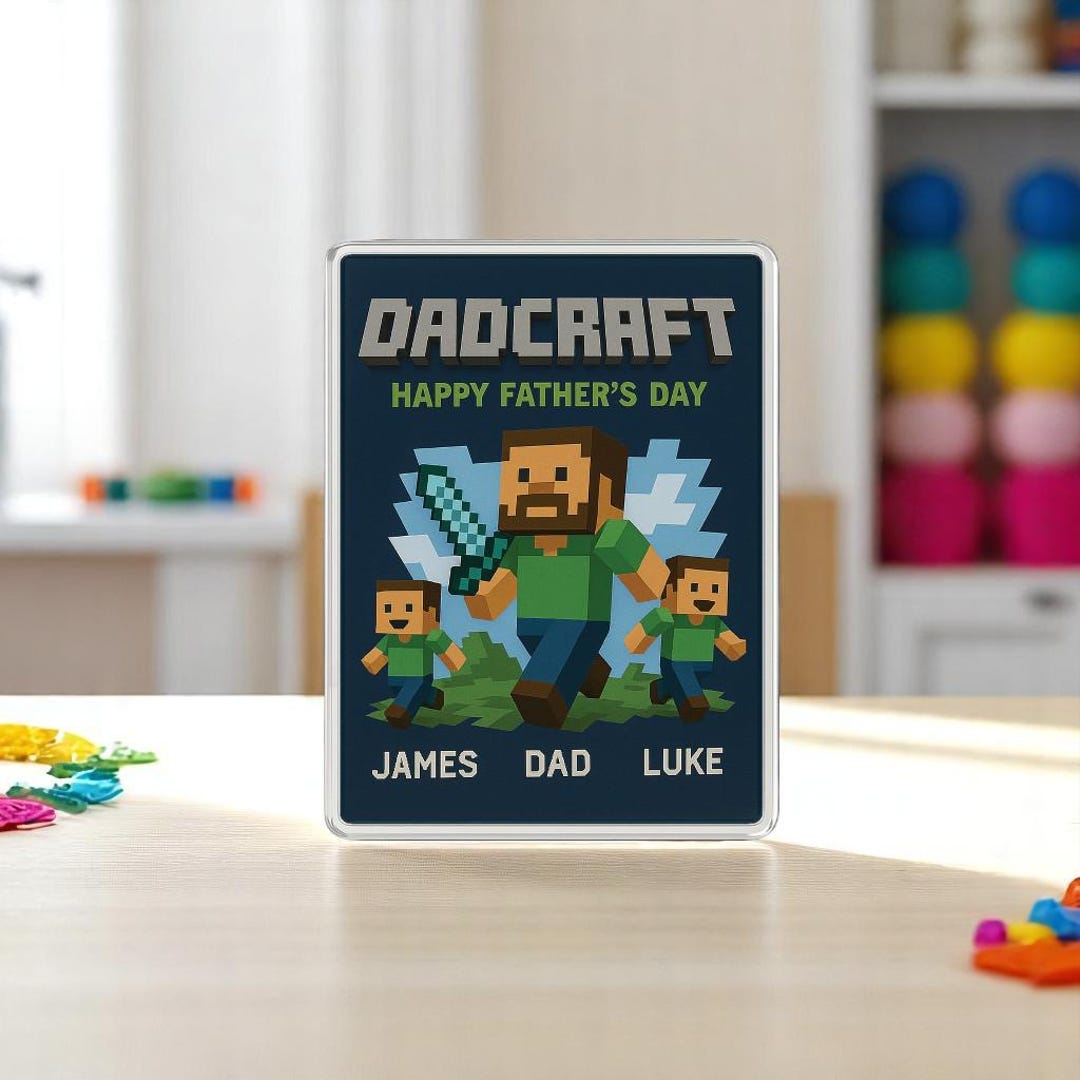 Dadcraft Acrylic Block – Custom Pixel Art Father’s Day Gift From Kids ...