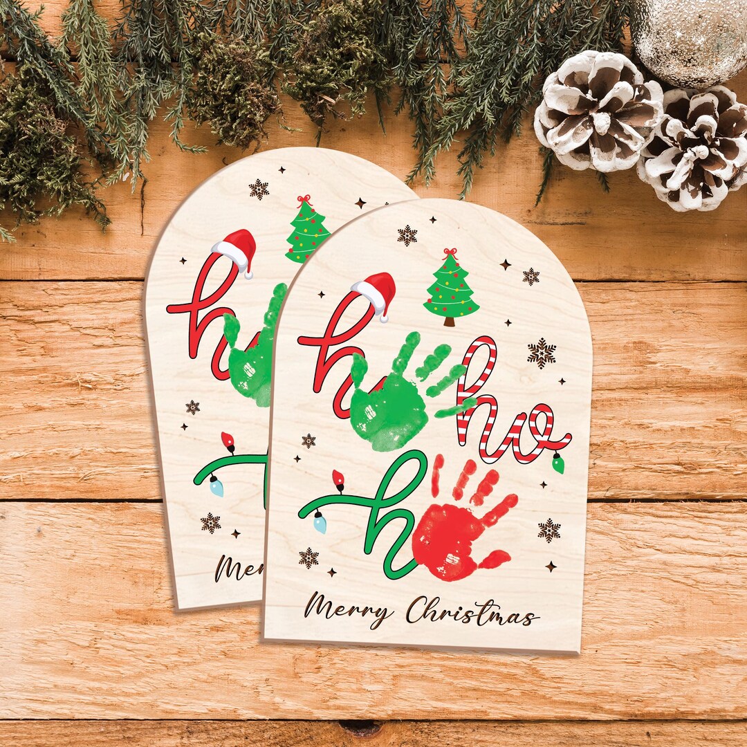 Personalized 2024 First Christmas Handprint Craft Sign DIY Hand Craft ...