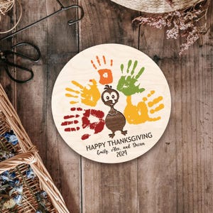 Baby First Thanksgiving Sign, Thanksgiving Hand Print , DIY Handprint ...