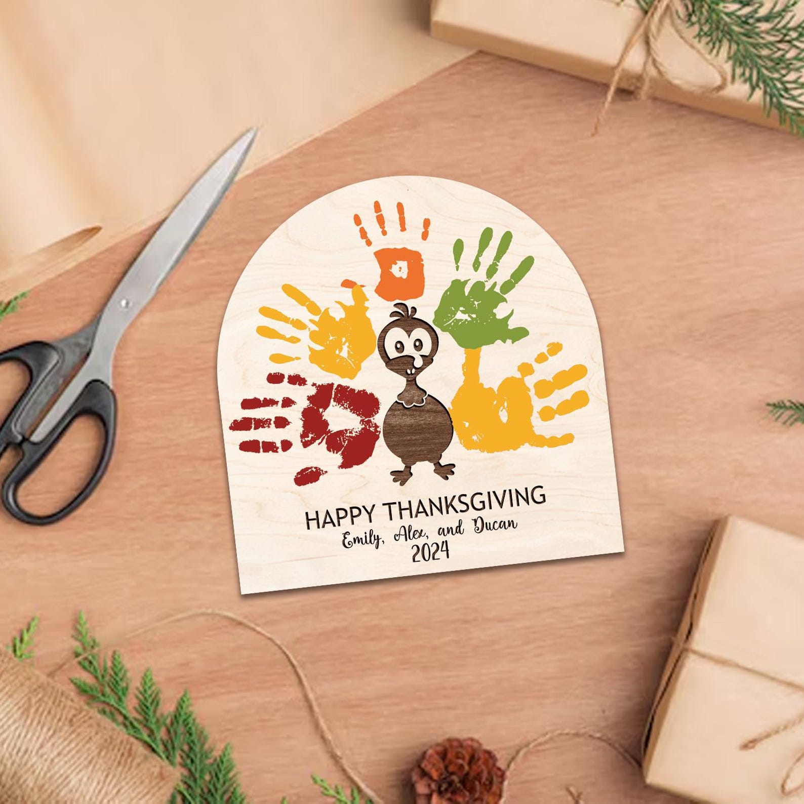 Baby First Thanksgiving Sign, Thanksgiving Hand Print , DIY Handprint ...