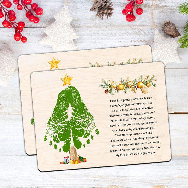 Personalized Christmas Tree Footprint Sign Custom DIY Christmas ...