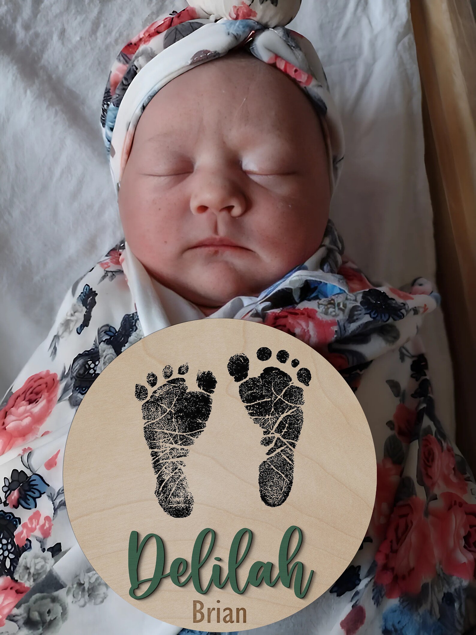 Wooden Birth Announcement Sign, Baby Announcement Sign With Birth Stats ...