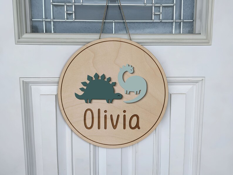 Personalised Dinosaur Name Sign, Dinosaur Door Sign, Children's Name ...