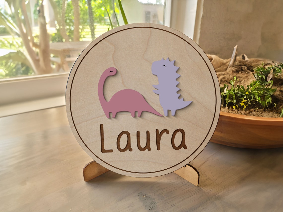 Personalised Dinosaur Name Sign, Dinosaur Door Sign, Children's Name ...