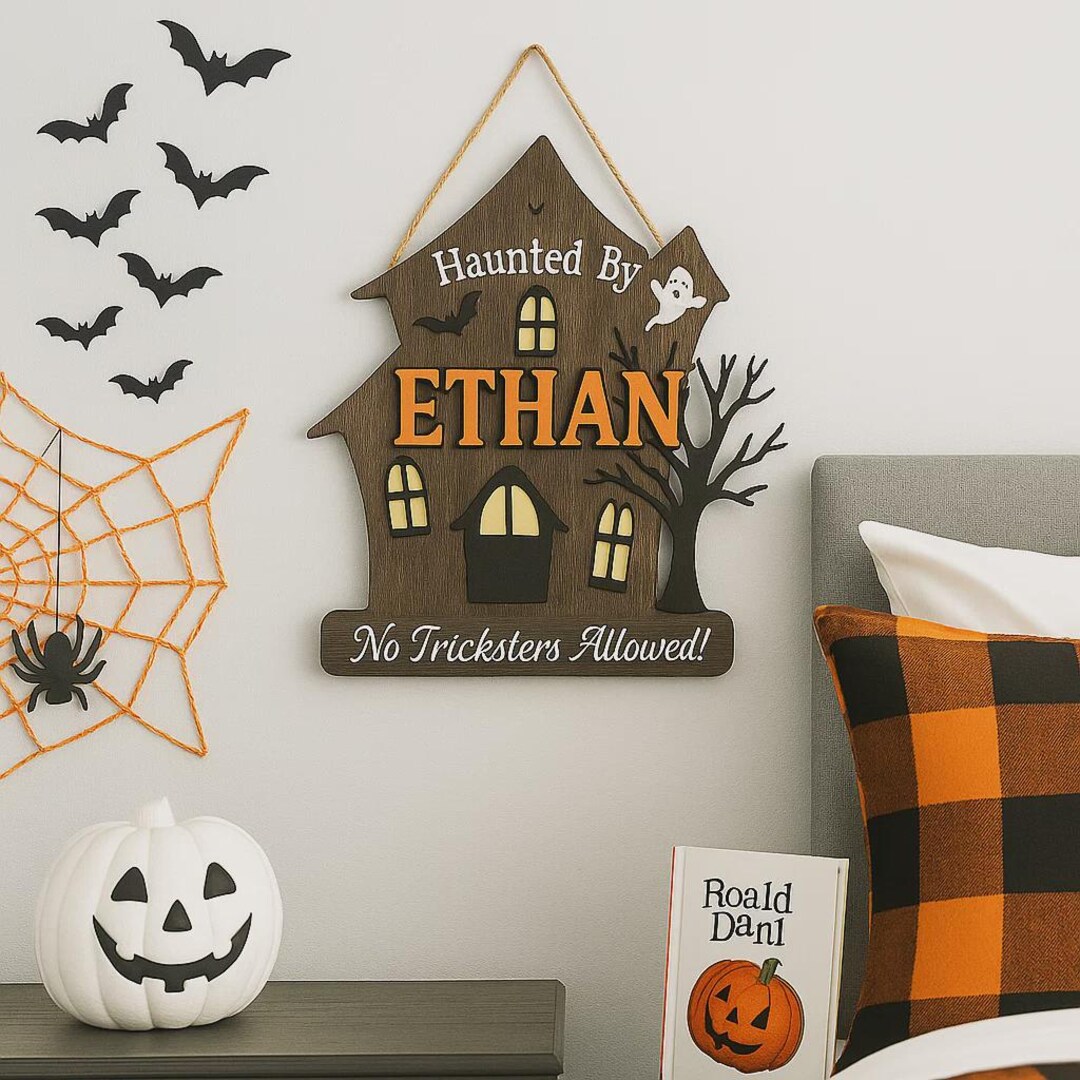Personalized Haunted House Door Signs, Halloween Wall Hangings – Cute ...