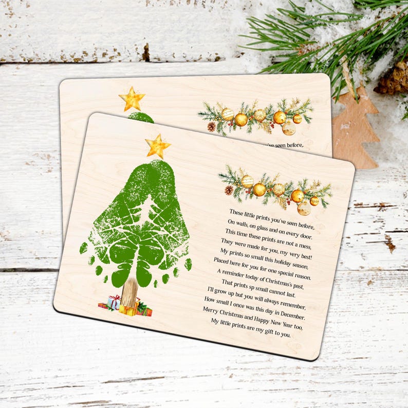 Personalized Christmas Tree Footprint Sign Custom DIY Christmas ...