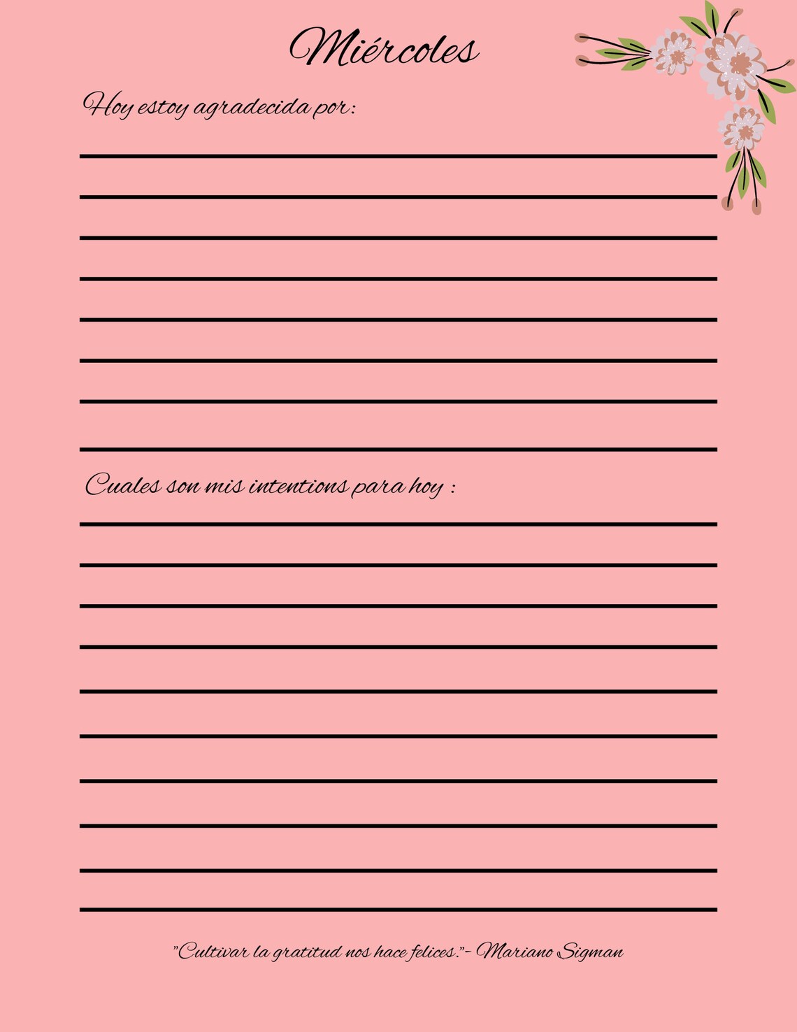 Gratitude Journal in Spanish - Etsy