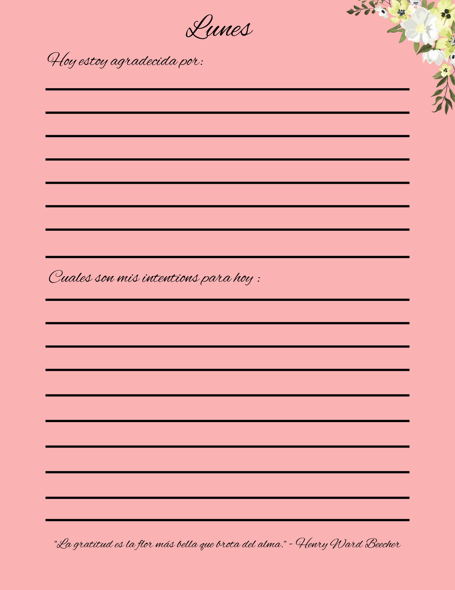 Gratitude Journal in Spanish - Etsy