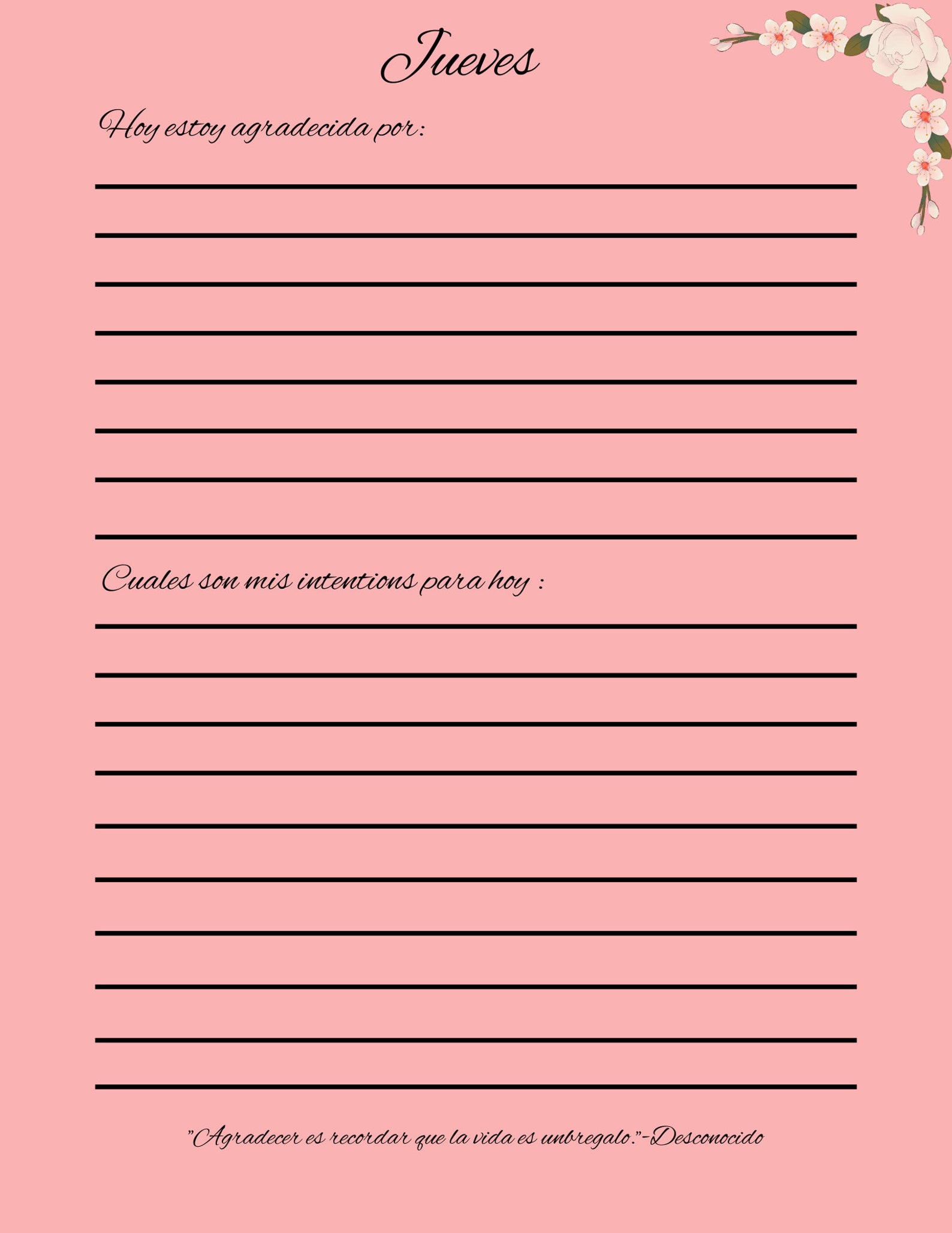 Gratitude Journal in Spanish - Etsy