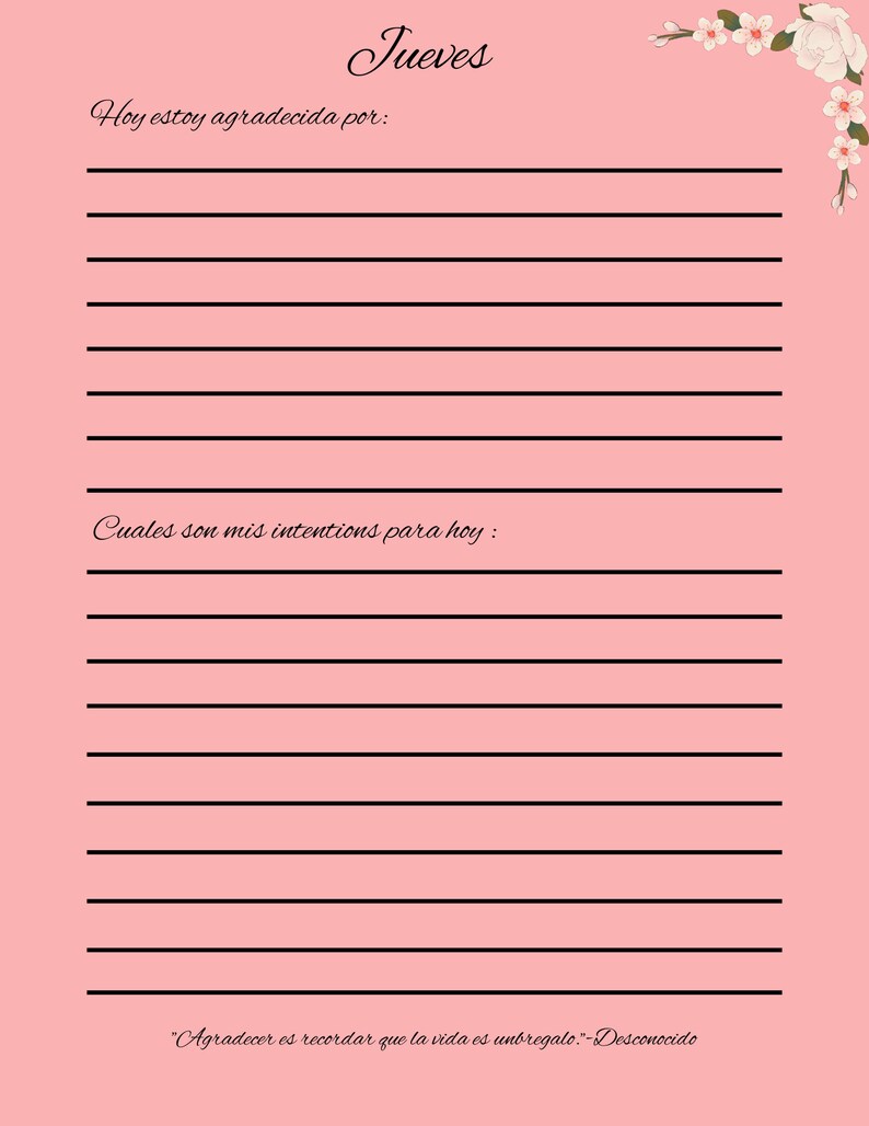 Gratitude Journal in Spanish - Etsy