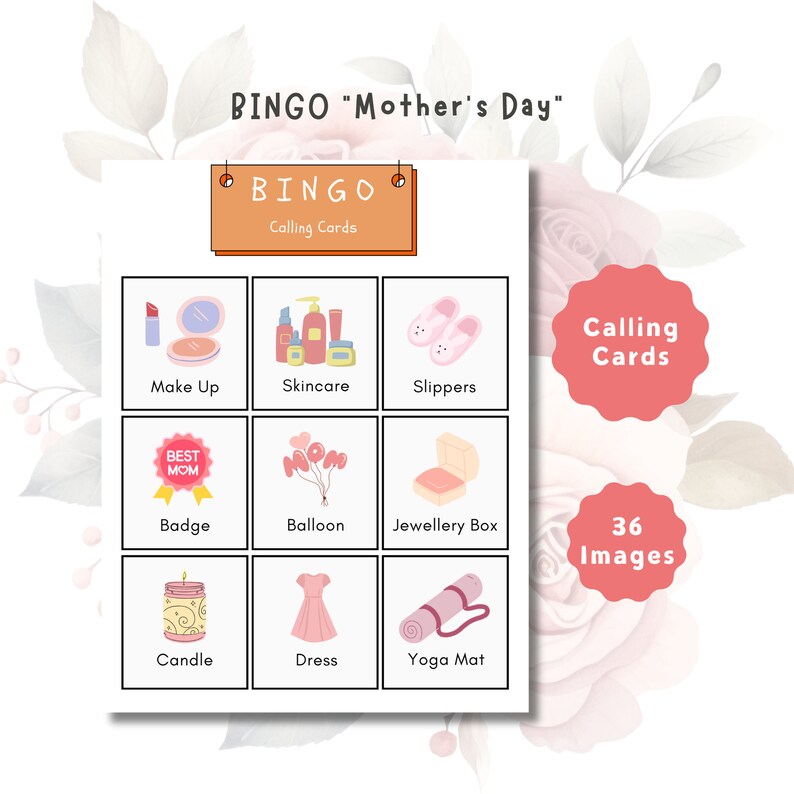 Mothers Day Games, Printable Bingo, Mom Bingo Classroom Game, Mom's Day ...