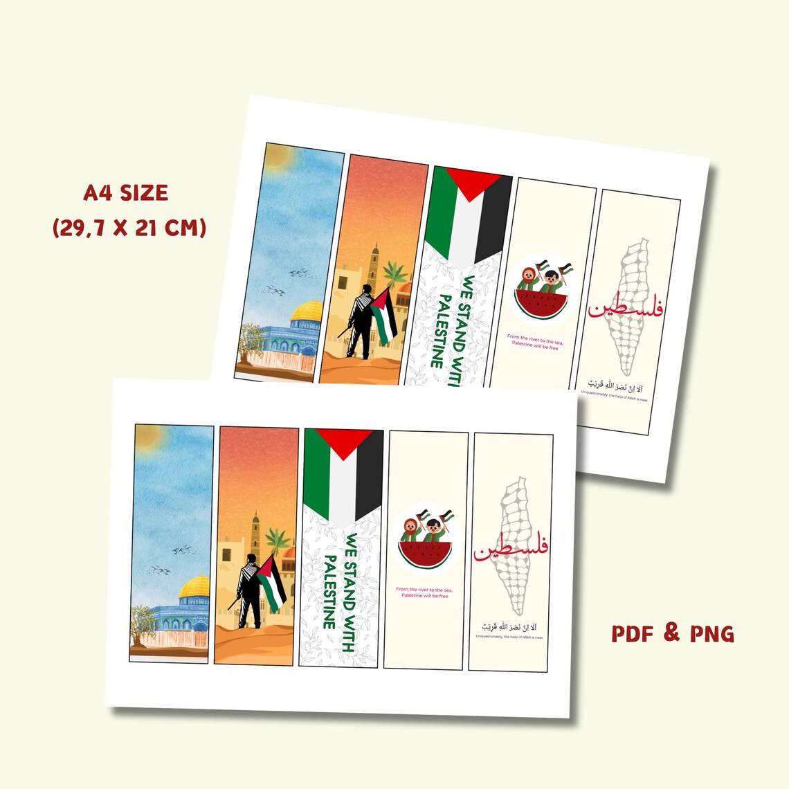 Free Palestine Islamic Bookmarks, Islamic Printables Eid Gifts, Islamic ...