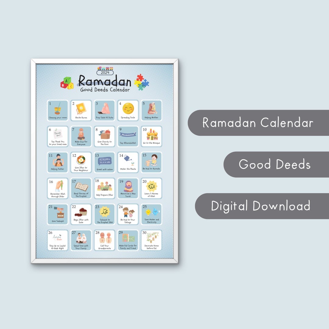 Printable Ramadan Good Deeds Poster for Kids, Islamic Reward Chart ...
