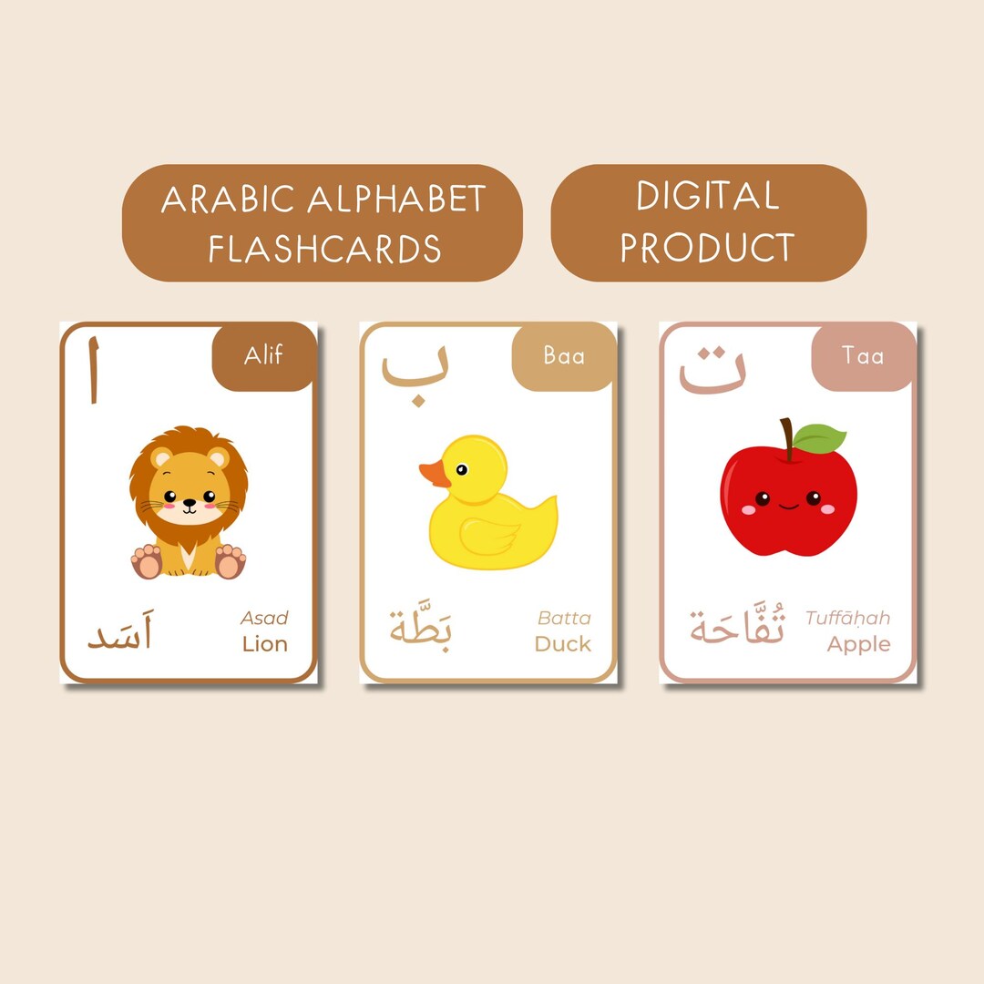 Tarjetas didácticas del alfabeto árabe, regalo islámico imprimible para ...