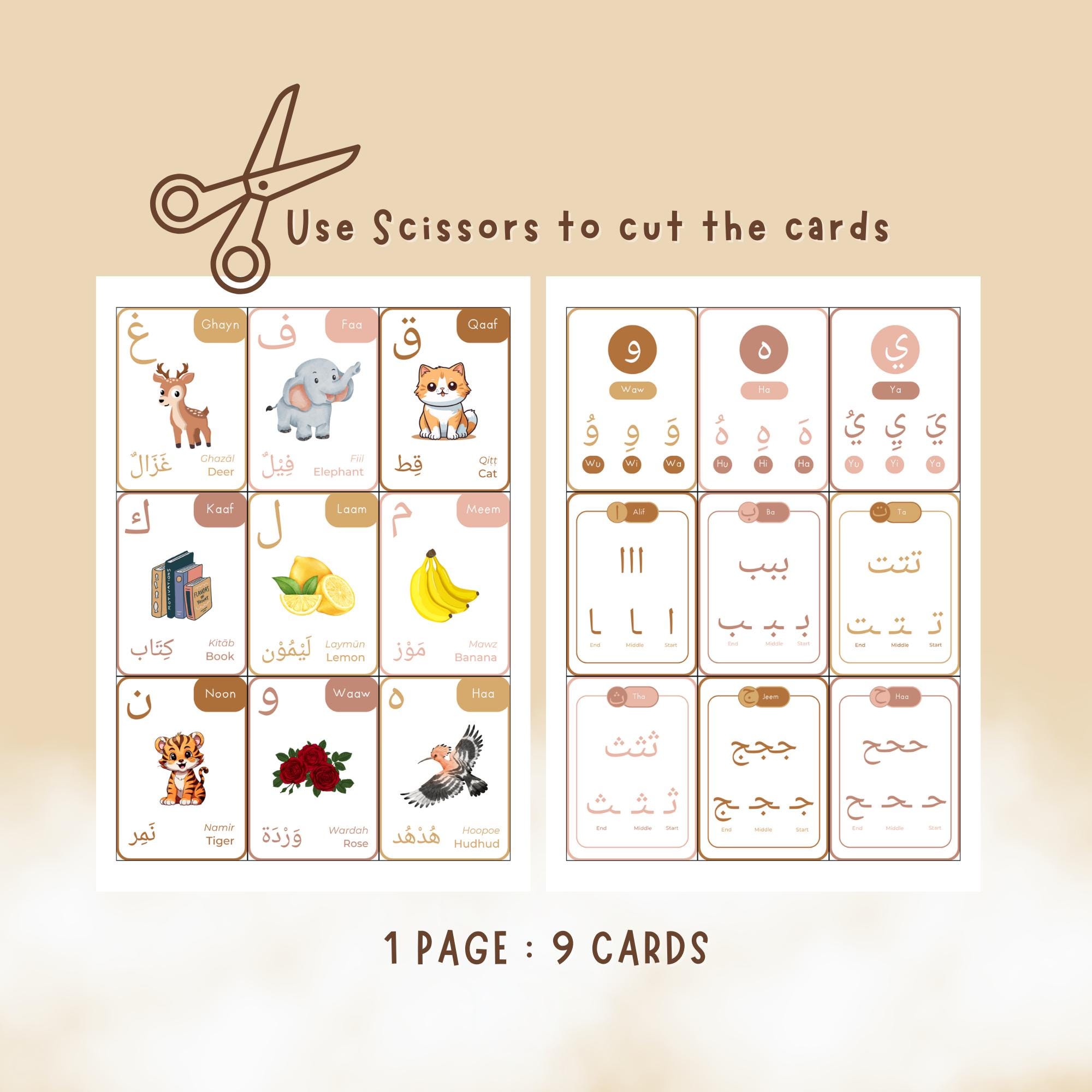 Arabic Alphabet Flashcards, Islamic Letters & Numbers (digital Download ...