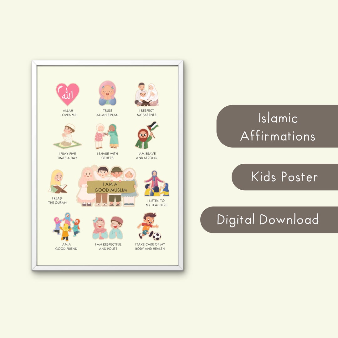 Islamic Printable Positive Affirmation, Classroom Posters Mental Health ...