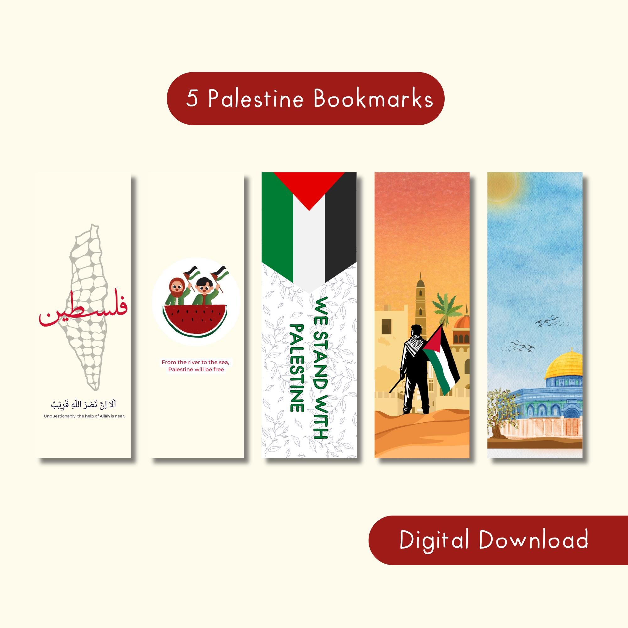 Free Palestine Islamic Bookmarks, Islamic Printables Eid Gifts, Islamic ...