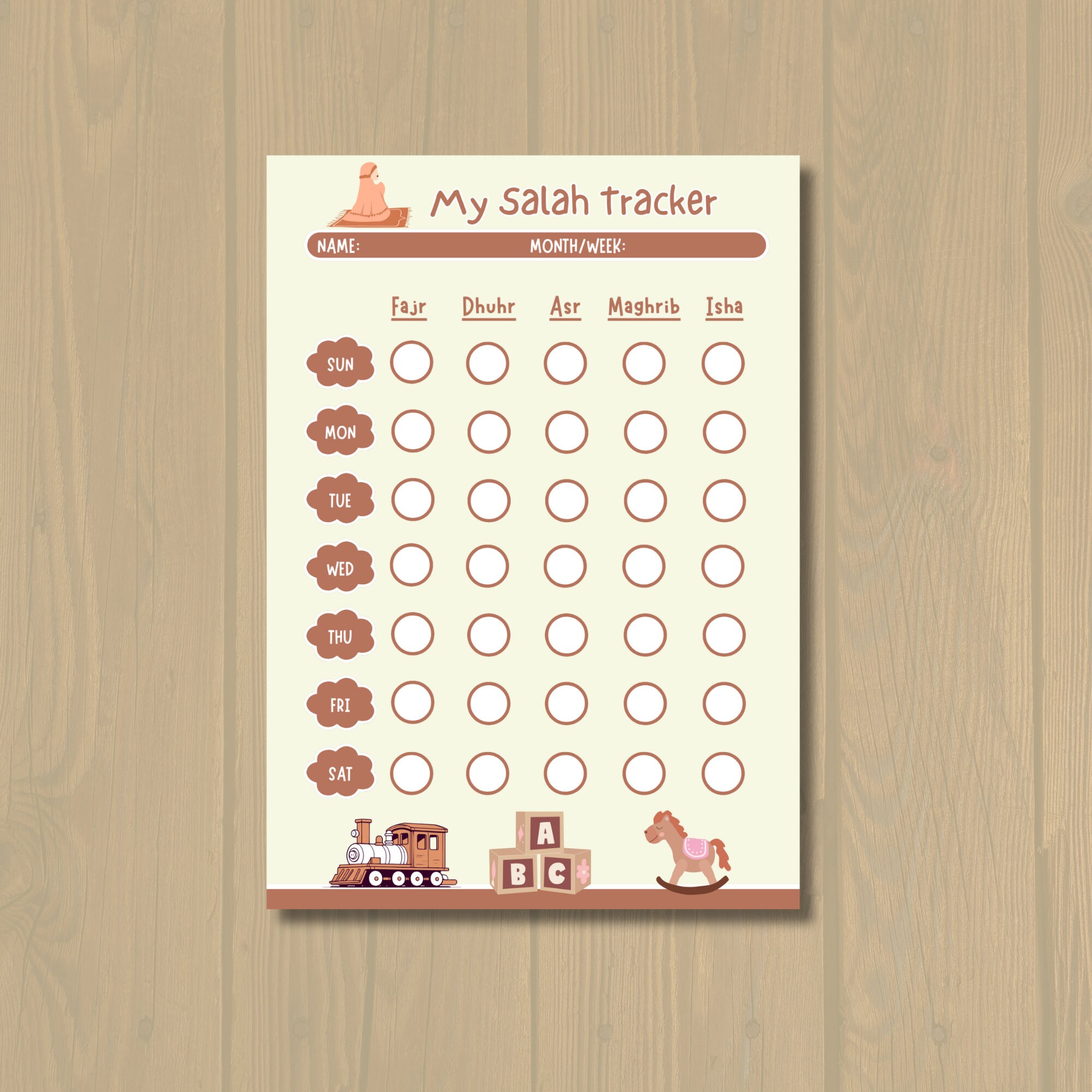 Set of 2 Islamic Daily Prayer Print, Islamic Kids Gifts, Muslim Kids ...