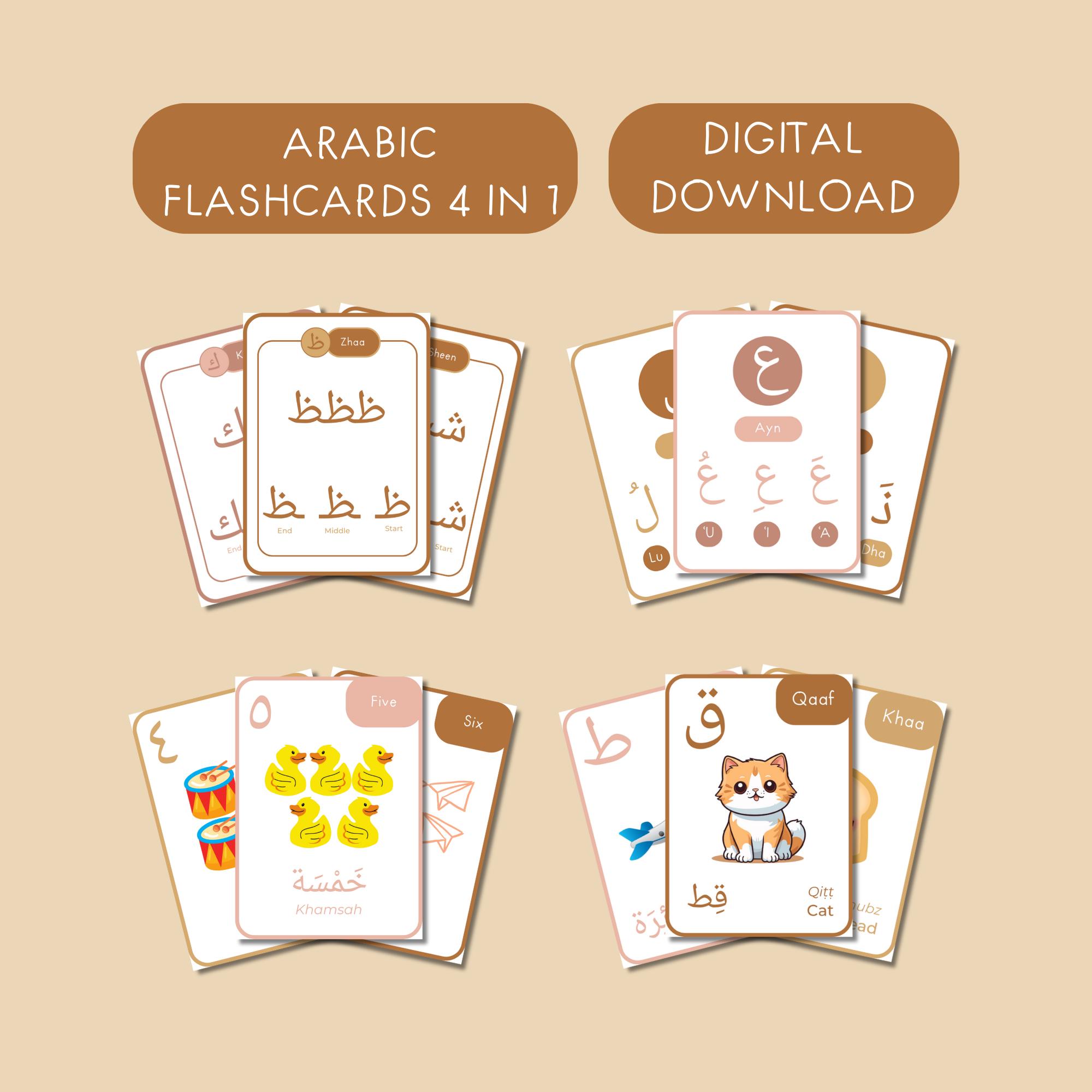 Arabic Alphabet Letters, Islamic Printables Eid Gift, Alphabet Cards ...