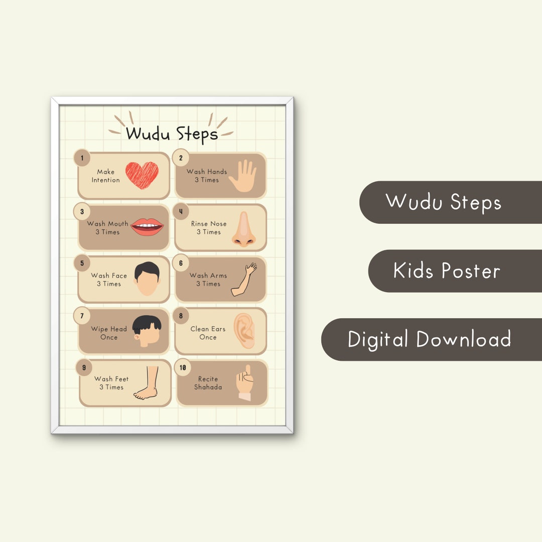 Wudu Steps Kids Poster, Islamic Education (digital Download) - Etsy