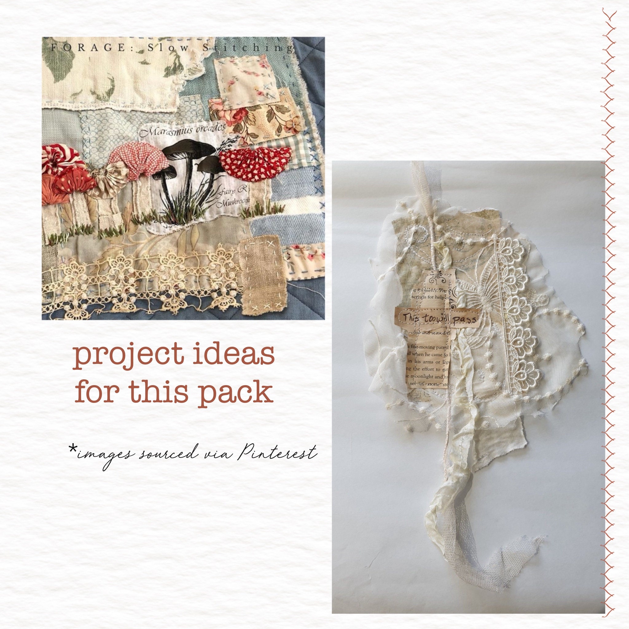 Lucky Dip Vintage Trim Pack Antique Beige & Ivory, Scrap Lace Pack ...