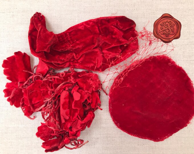 Vintage Velvet Deconstructed Hat, 'harbig' Millinery, Red Silk Velvet ...