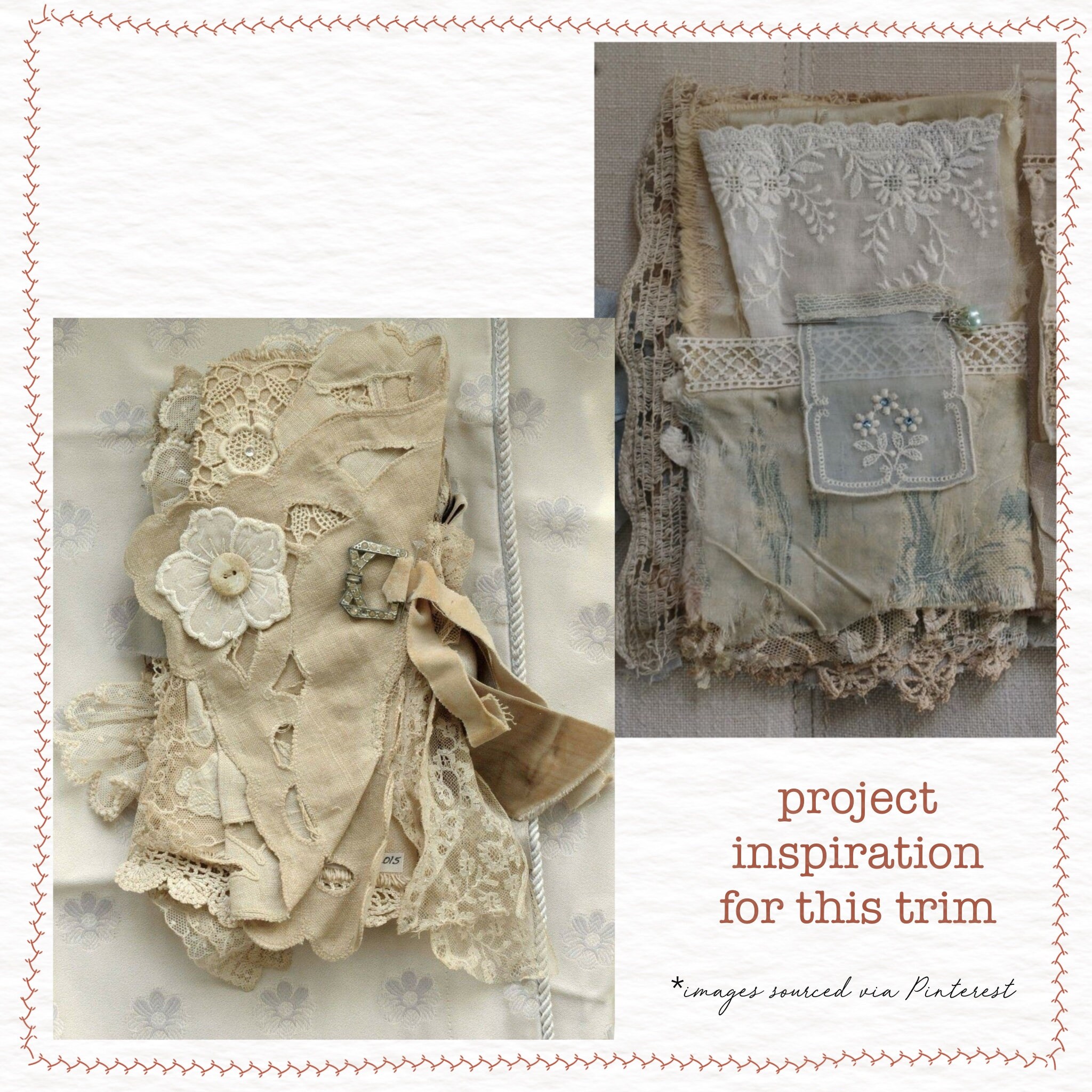 Lucky Dip Vintage Trim Pack Antique Beige & Ivory, Scrap Lace Pack ...