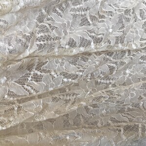 Vintage Silk Feel Fine Lace Fabric, Rayon Lace, Ivory Sheer Lace, Silky ...