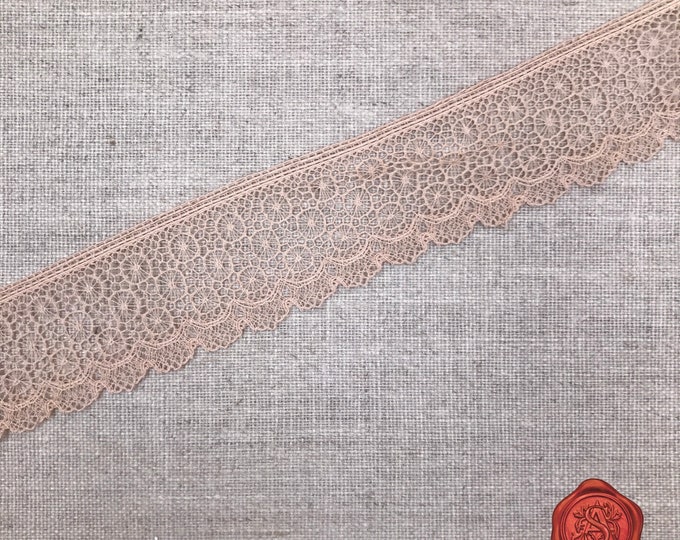 Vintage English ‘snowflake’ Design Cotton Lace Trim, Beige, Antique ...