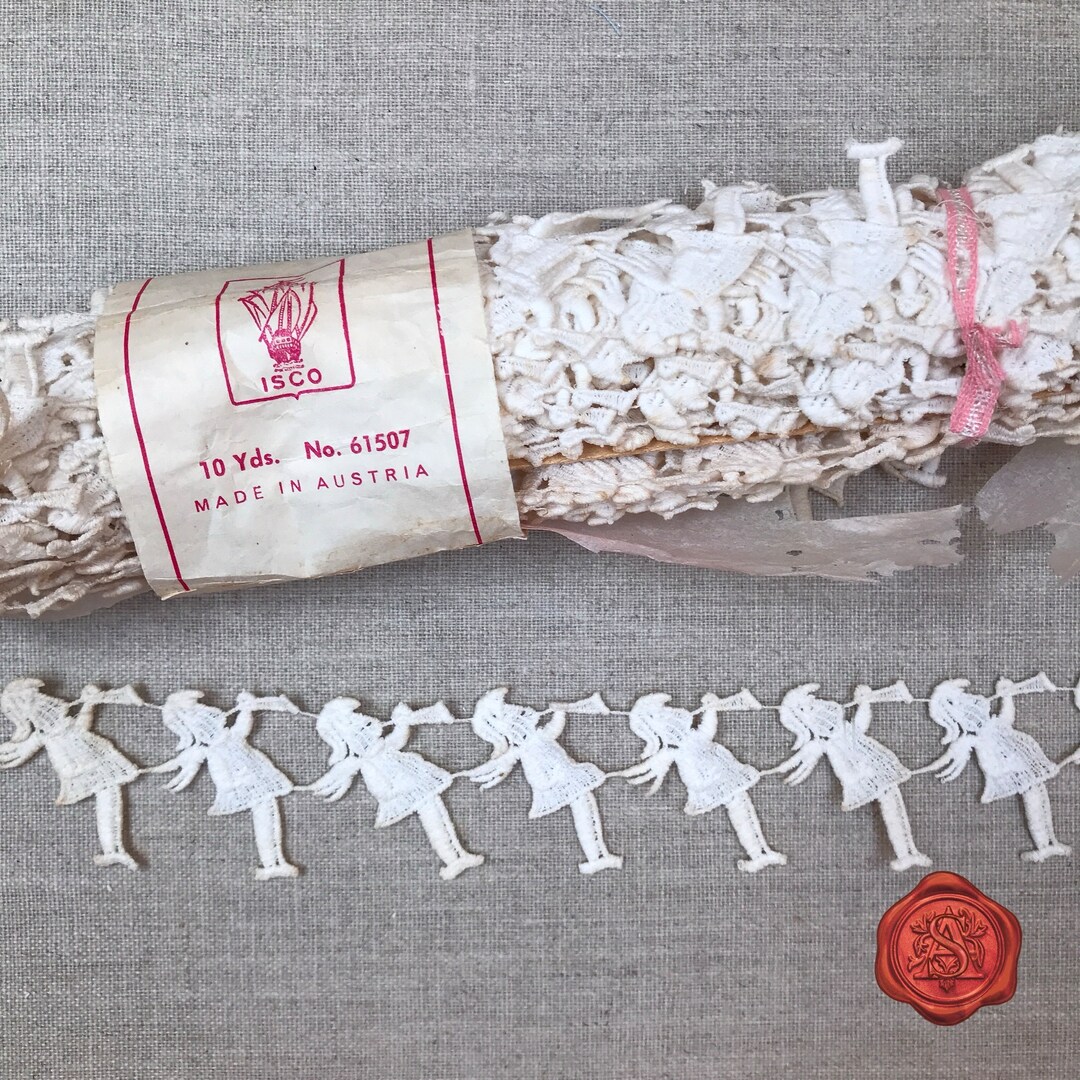 Antique Austrian ‘christmas Angels’ Guipure Lace Trim, Unique Trim ...
