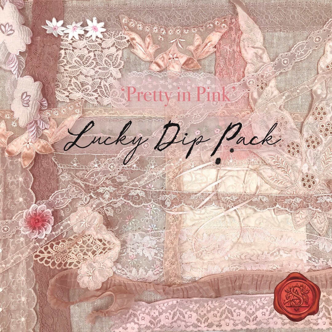 Vintage Pink Lace Trim Pack: Slow Stitching, Junk Journal Supplies - Etsy